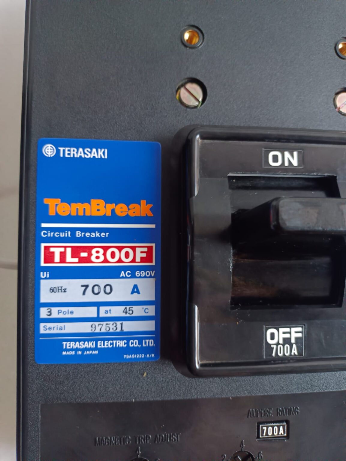 TERASAKI TL-800F TERASAKI TEMBREAK CIRCUIT BREAKER TL-800F – Automation ...
